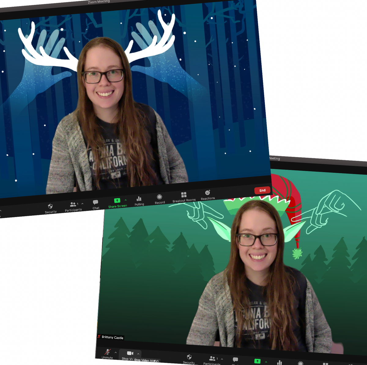 Zoom virtual Background with Deer and Elf sign language – 58 Creativity