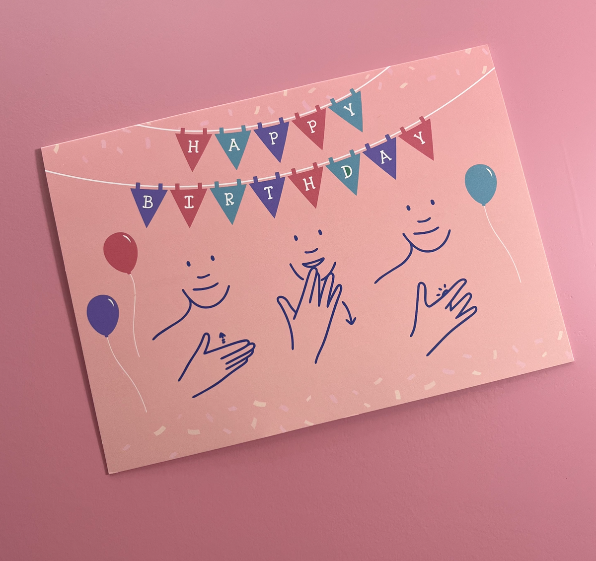 Happy Birthday Card: Pink – 58 Creativity