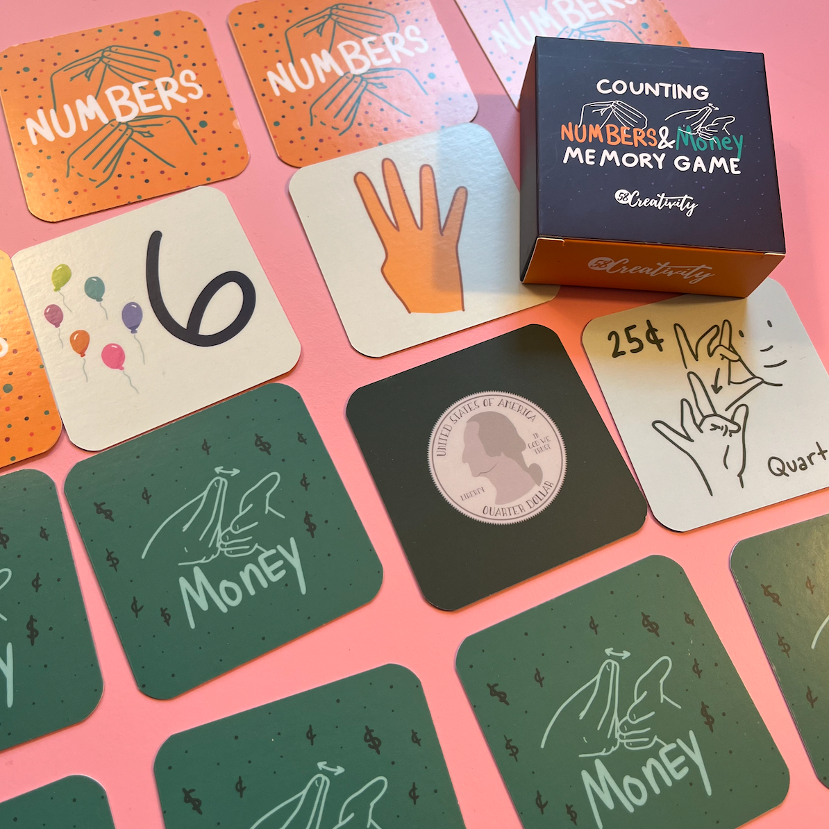 Number & Money in ASL Memory Game – 58 Creativity