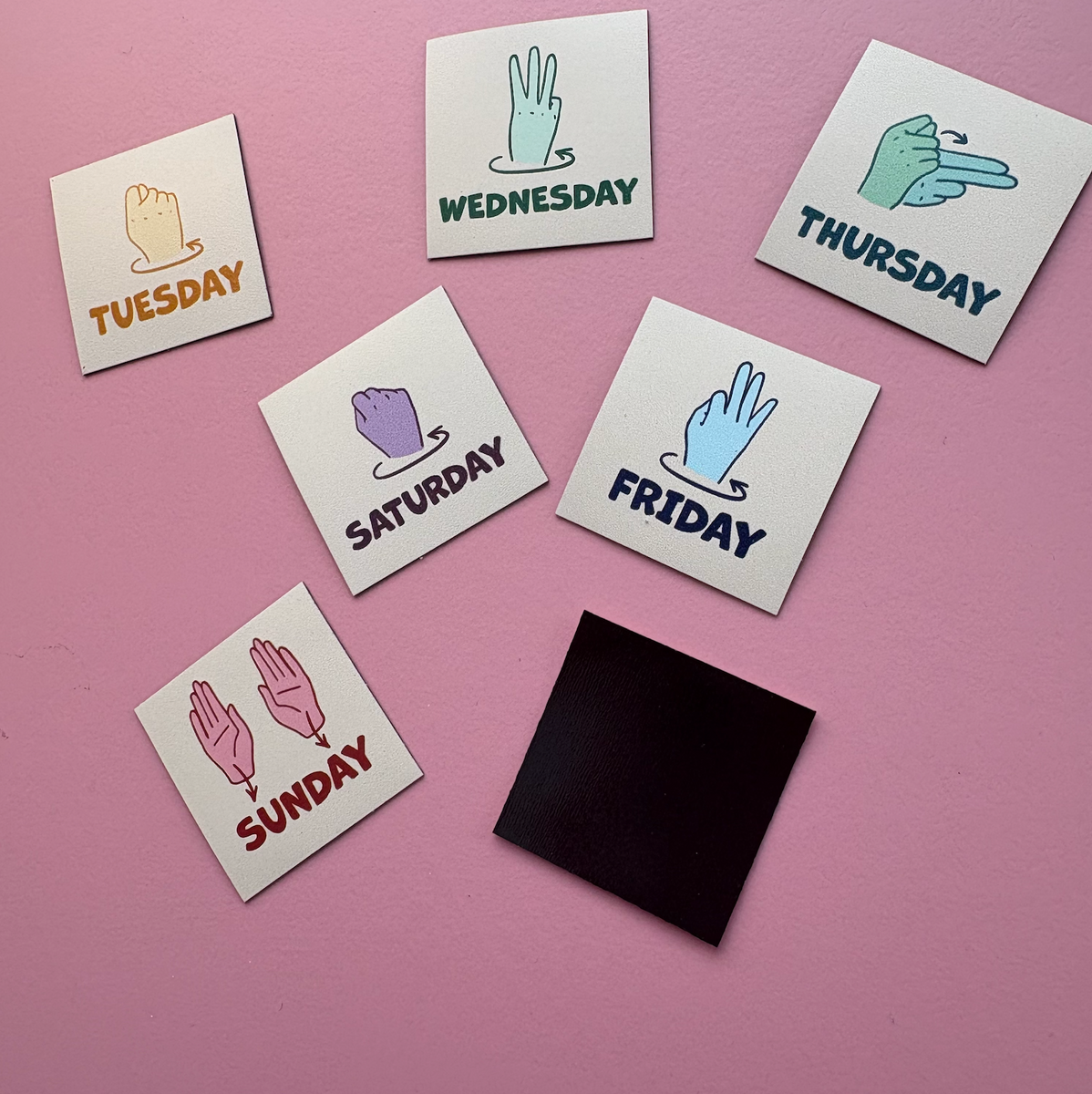 Days of the Week in ASL Magnets – 58 Creativity
